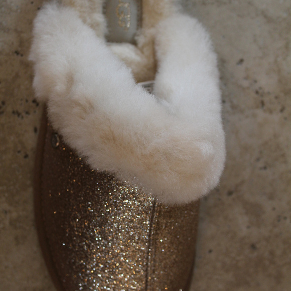 UGG | Shoes | Ugg Scufette Metallic Slippers New Gold | Poshmark
